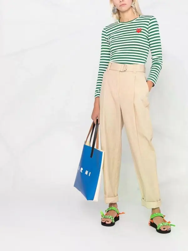 MSGM Belted Straight-leg Trousers
