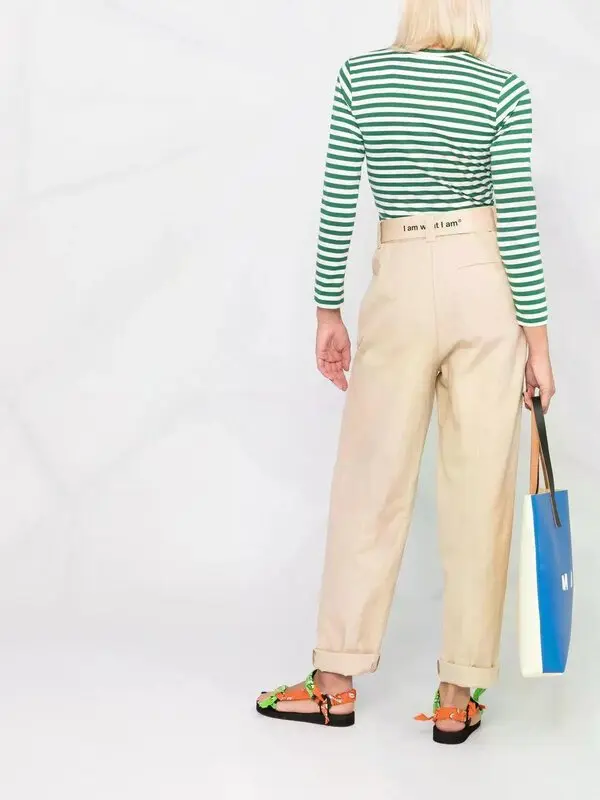 MSGM Belted Straight-leg Trousers