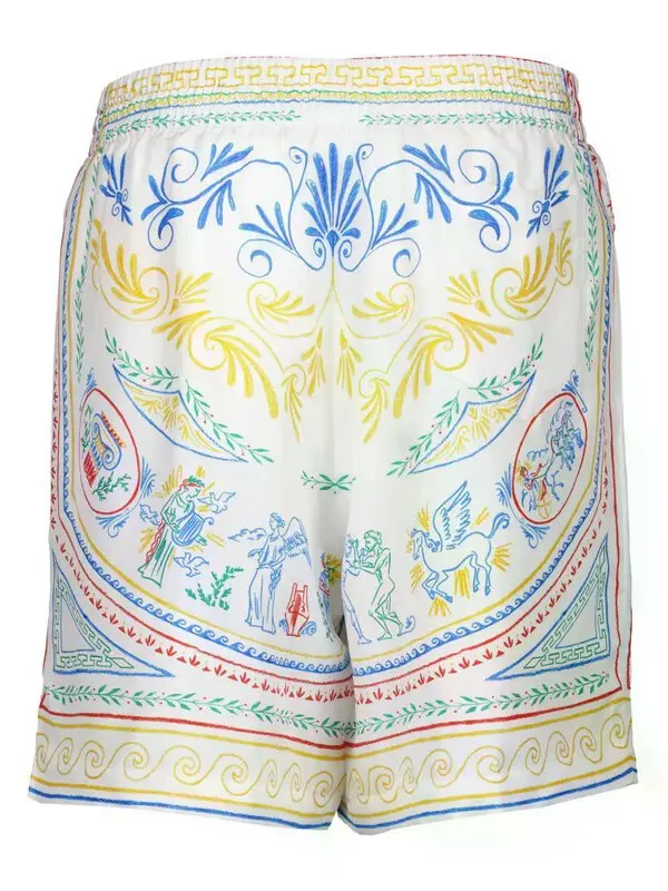 Casablanca La Déesse Du Stade Silk Shorts - White