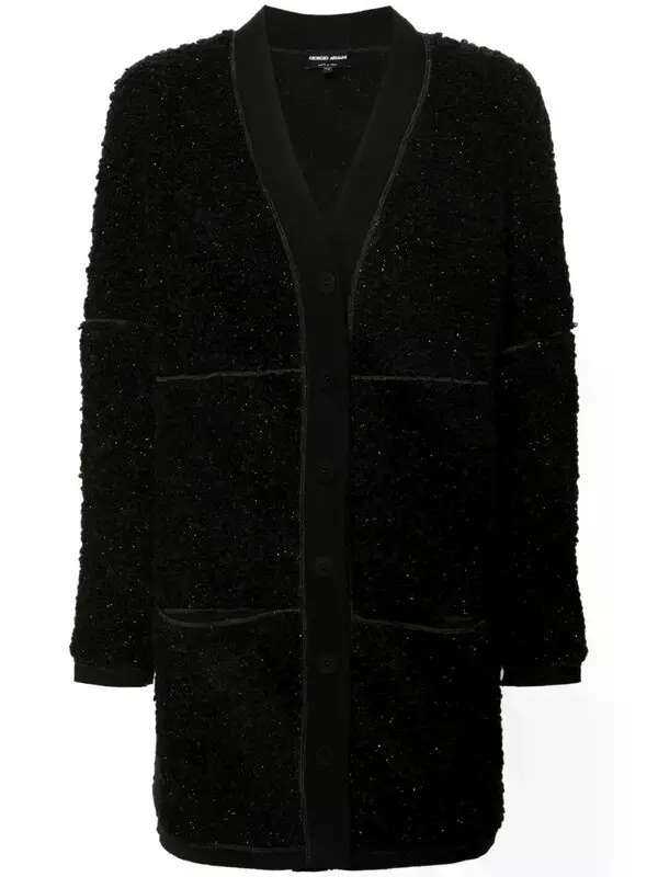 Giorgio Armani Long Bouclé Cardigan-coat