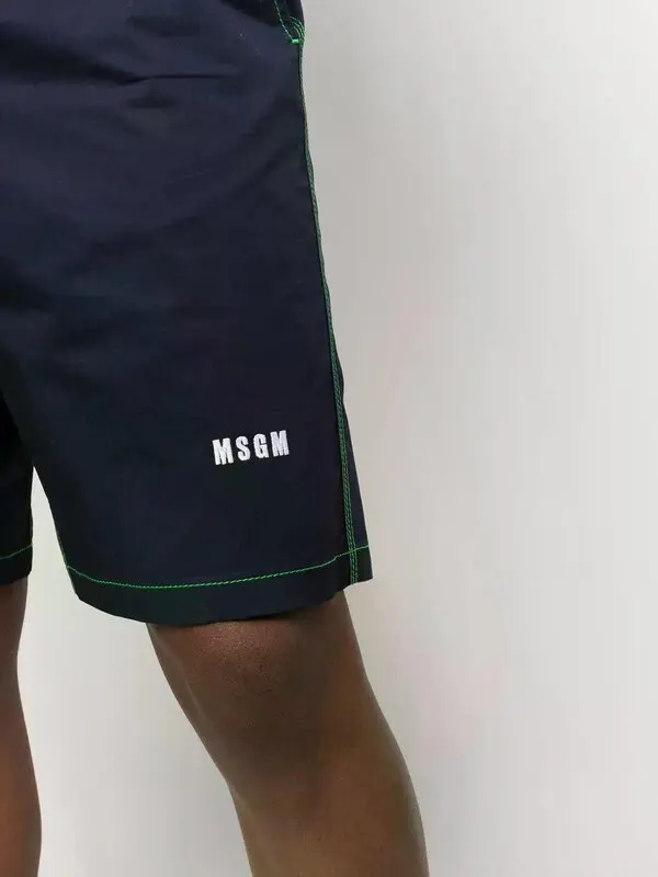 MSGM Logo-embroidered Track Shorts