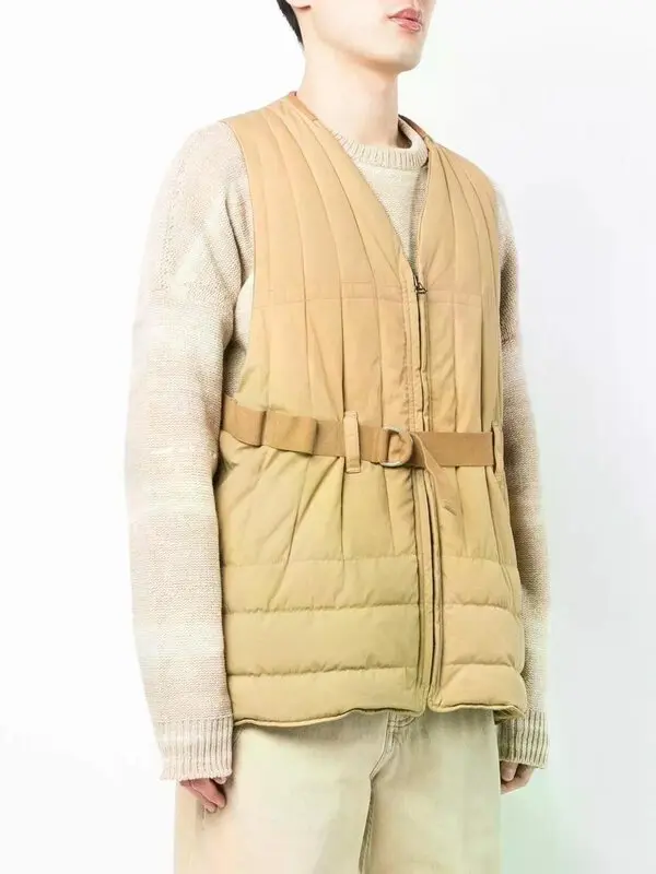 Visvim Padded Belted V-neck Gilet - Brown