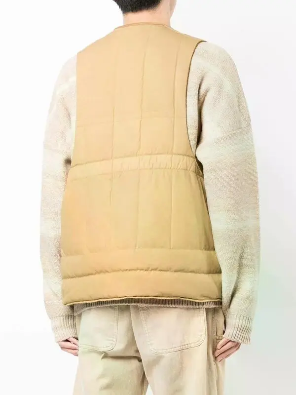 Visvim Padded Belted V-neck Gilet - Brown