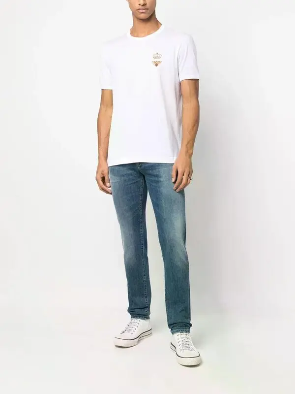Dolce & Gabbana Embroidered Bee Cotton T-shirt - White