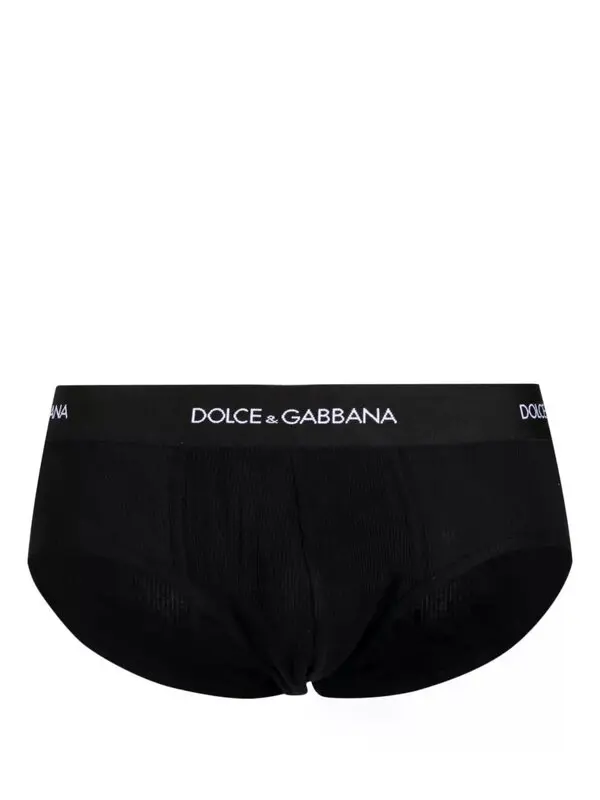 Dolce & Gabbana Logo-waistband Briefs - Black