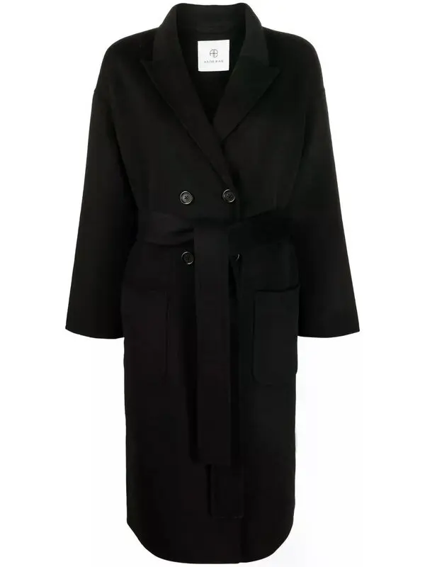ANINE BING Belted Double-breasted Coat