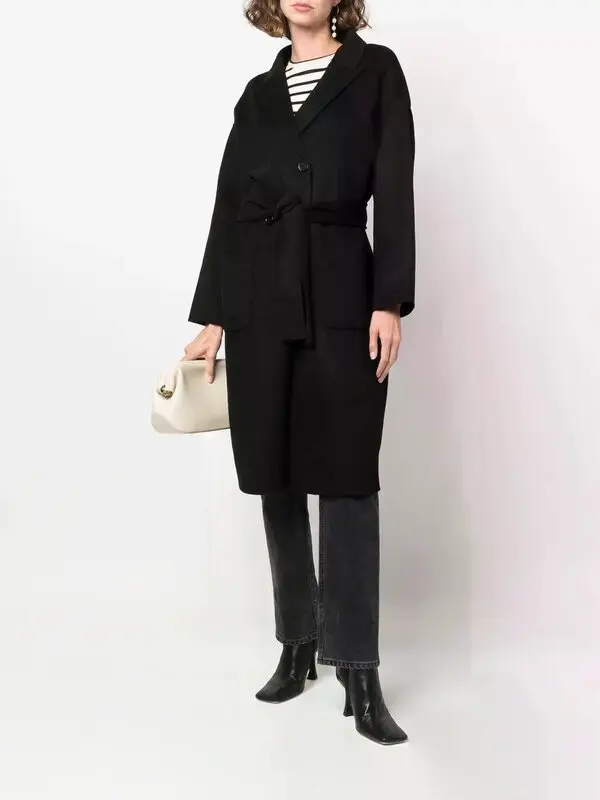 ANINE BING Belted Double-breasted Coat