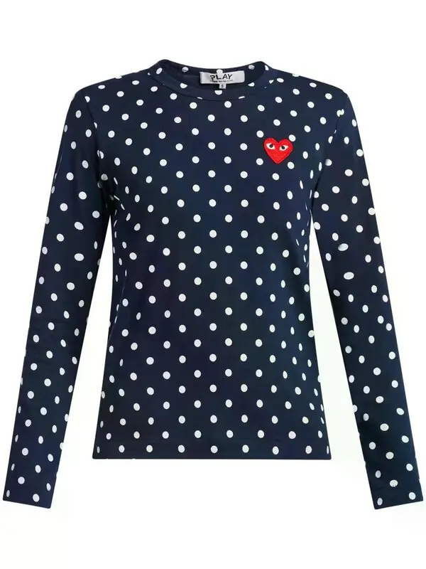 Play Comme Des Garcon Polka Dot Heart Logo T-shirt