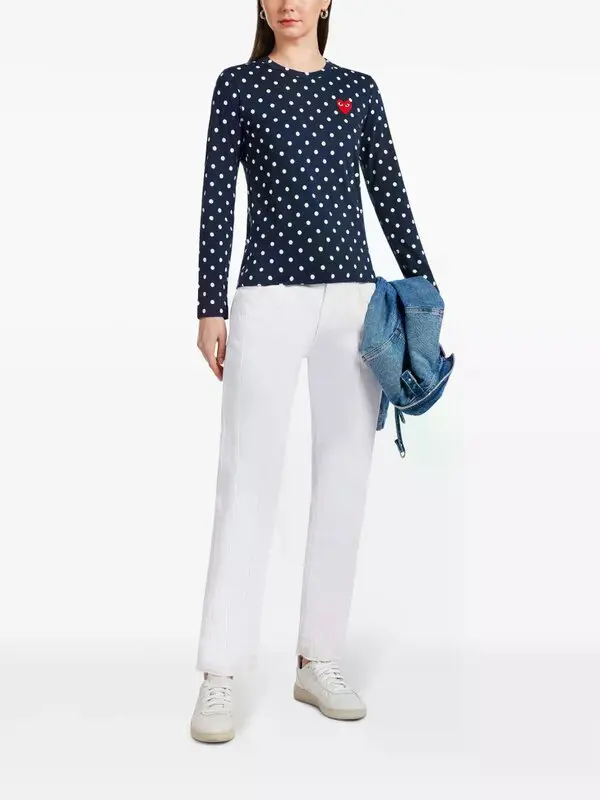 Play Comme Des Garcon Polka Dot Heart Logo T-shirt