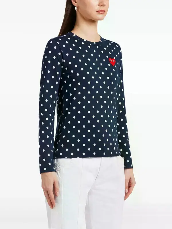 Play Comme Des Garcon Polka Dot Heart Logo T-shirt
