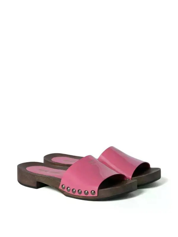 Miu Miu Logo-print Slides - Pink