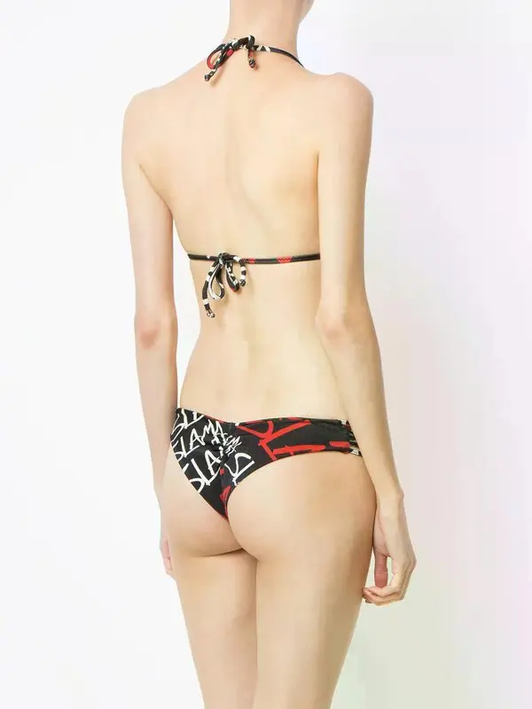 AMIR SLAMA Logo Print Bikini Set