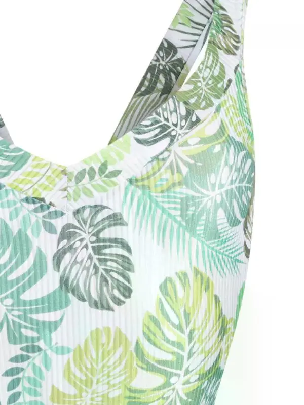 AMIR SLAMA Palm Leaf Print Swimsuit