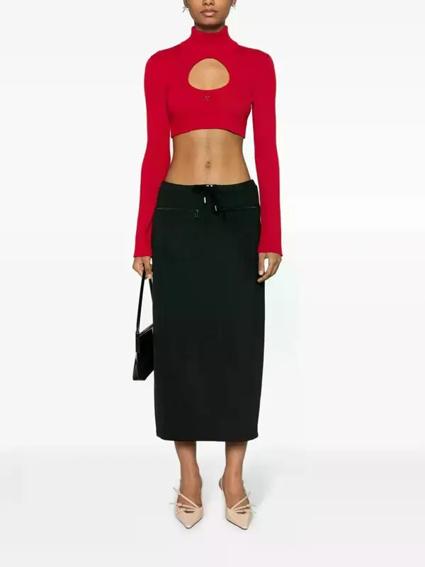 COURREGES Logo-patch Track Midi Skirt