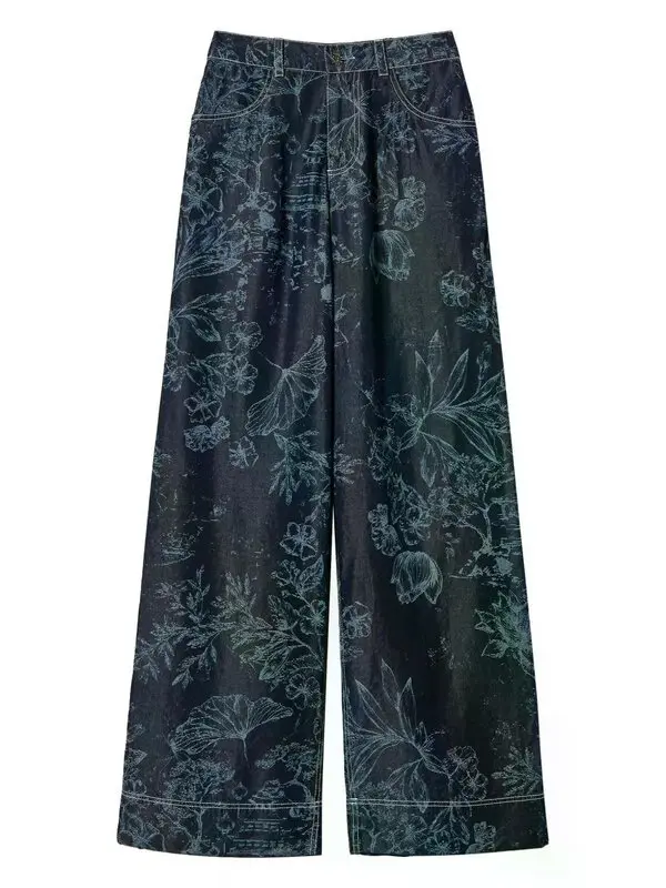 TWINSET Floral Print Woven Trousers