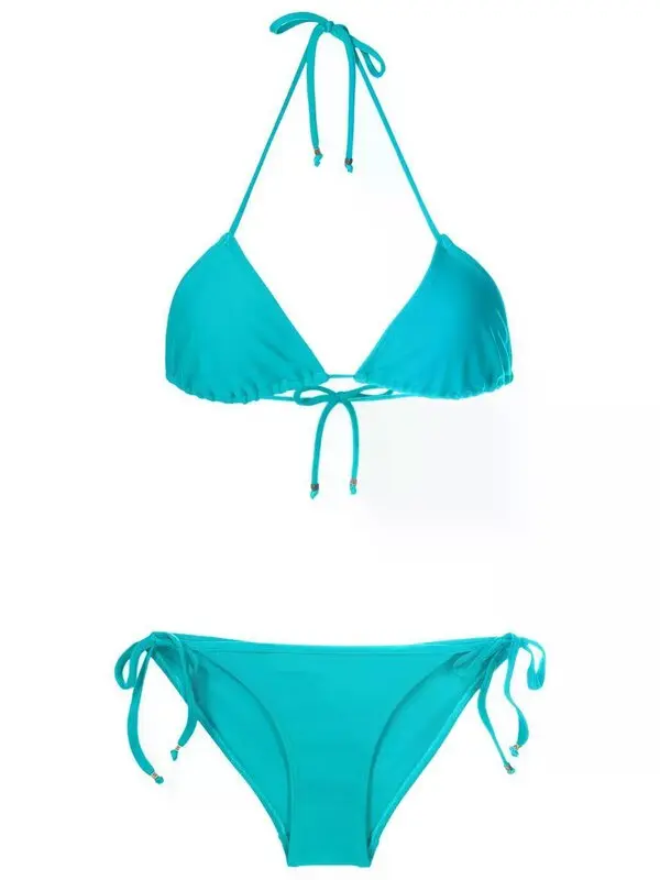 AMIR SLAMA Self-tie Triangle Bikini - Blue
