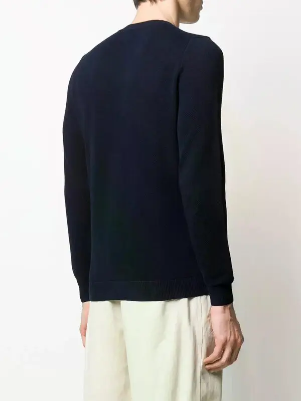 ZANONE Navy Crew Neck Cotton Sweatshirt