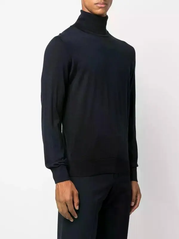 Zegna Roll-neck Cashmere-silk Jumper - Blue