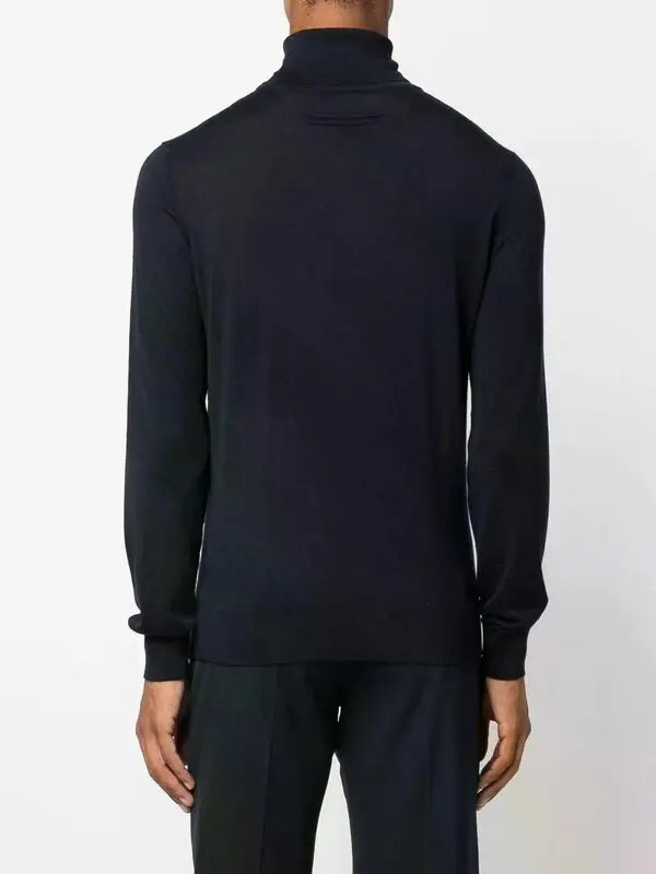 Zegna Roll-neck Cashmere-silk Jumper - Blue