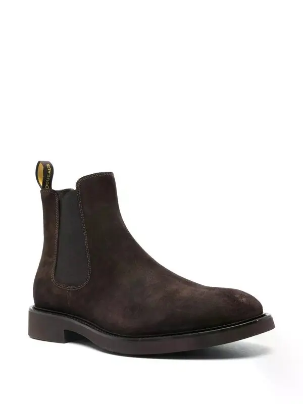 DOUCAL'S Calf Suede Chelsea Boots - Brown