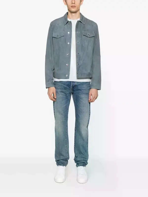 Zadig&Voltaire Blue Suede Shirt Jacket