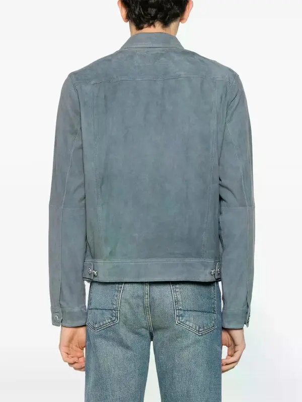 Zadig&Voltaire Blue Suede Shirt Jacket