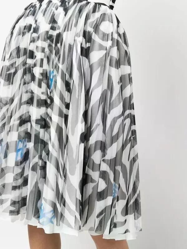 Off-White Zebra-print Pleated Midi Skirt
