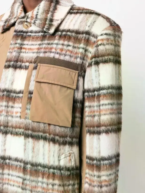 FENG CHEN WANG Tartan Patchwork Shirt Coat