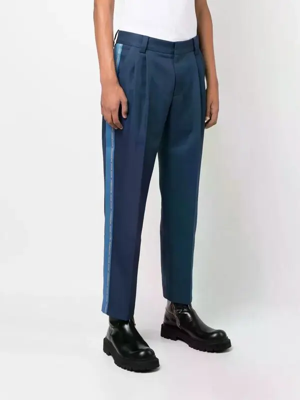 Viktor & Rolf Navy Embroidered Logo Cropped Trousers