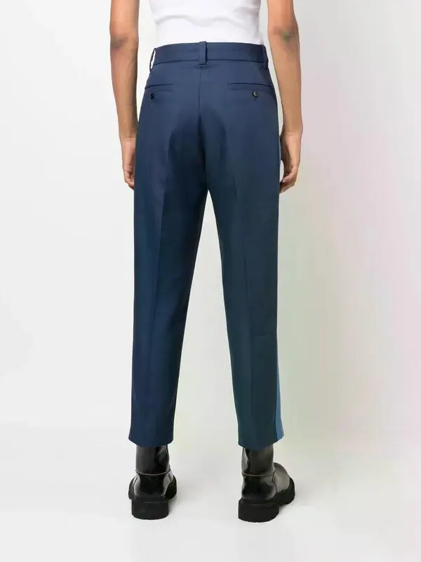 Viktor & Rolf Navy Embroidered Logo Cropped Trousers