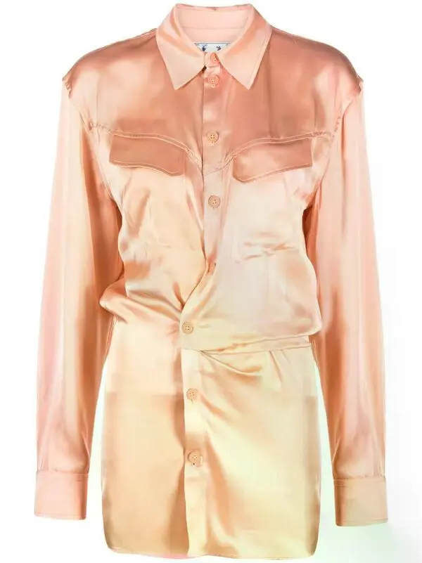 Off-White Twist-detail Shirt Dress - Pink