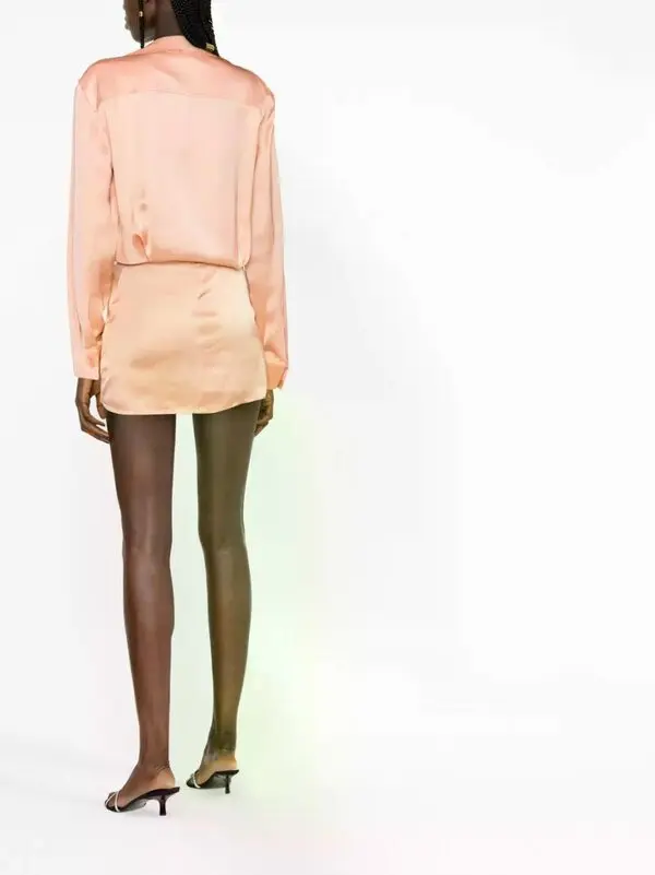 Off-White Twist-detail Shirt Dress - Pink