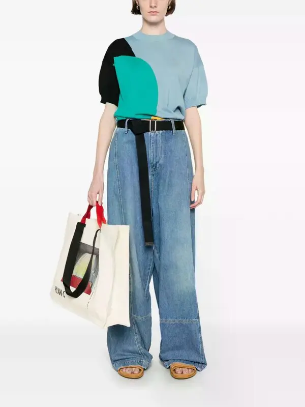 Plan C Colour-block Knitted Top