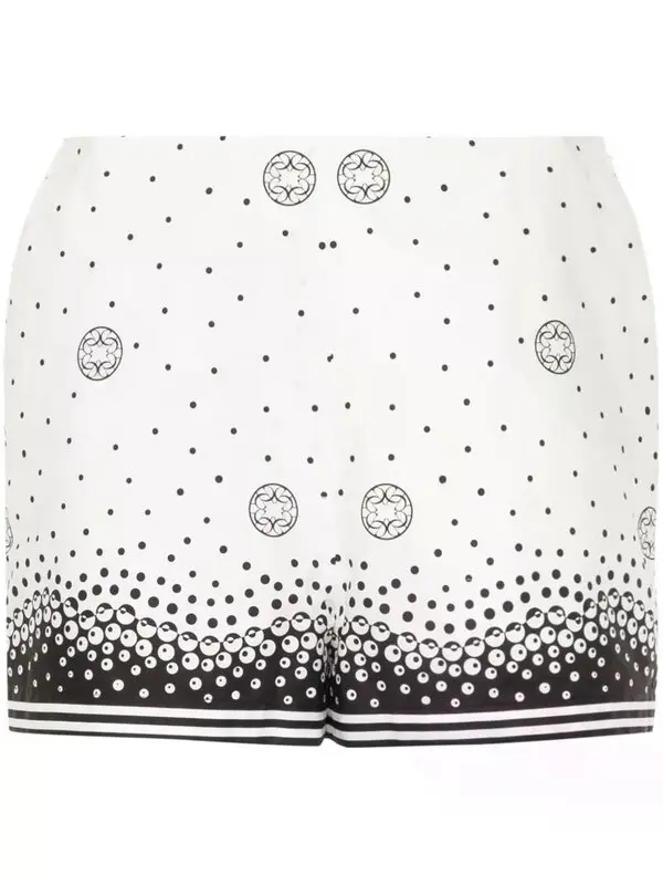 Elie Saab Monogram-print Cotton Shorts - White