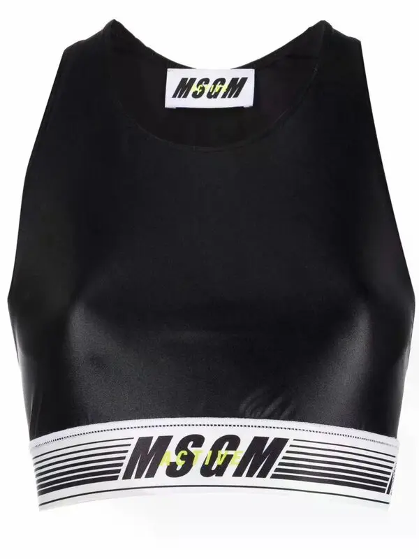MSGM Logo Underband Sports Bra - Black