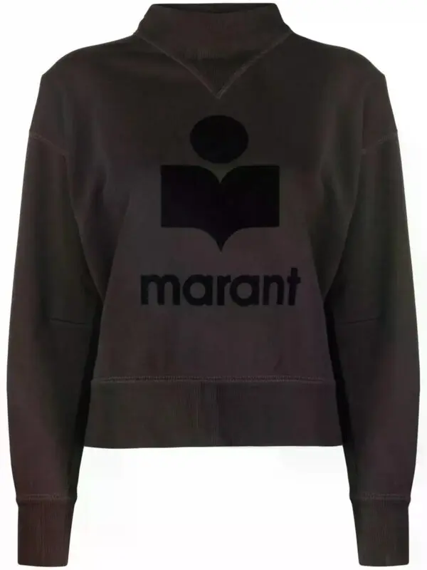 MARANT ETOILE Moby Flocked-logo Sweatshirt - Black