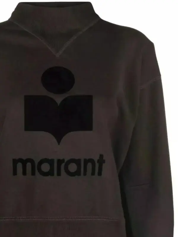 MARANT ETOILE Moby Flocked-logo Sweatshirt - Black
