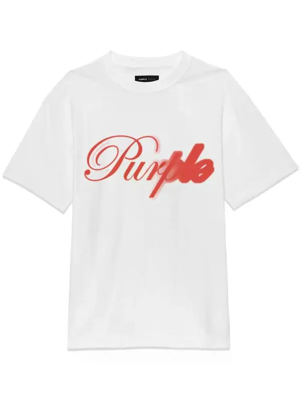 PURPLE BRAND Blurred Script T-shirt - White