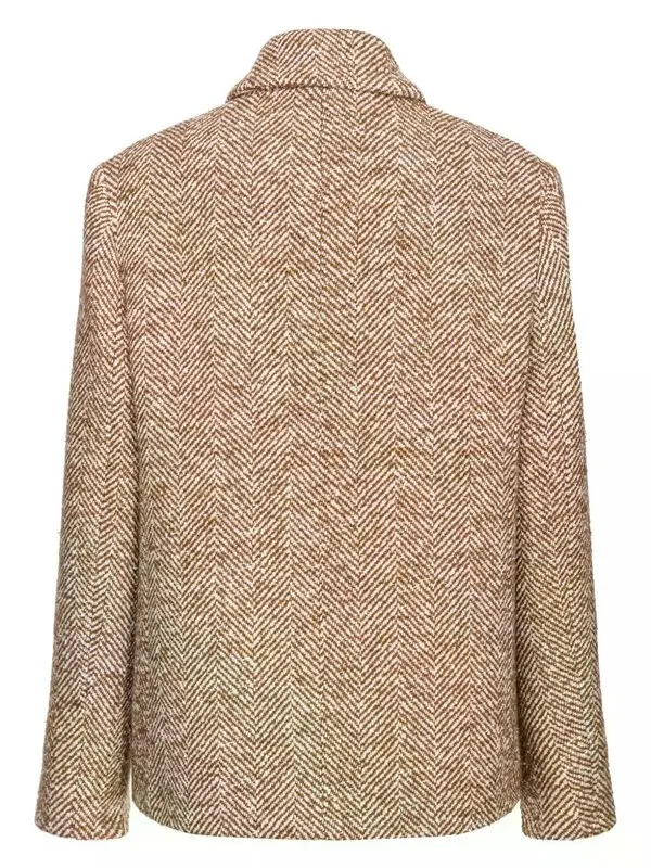 Pinko Double-breasted Chevron Knit Blazer