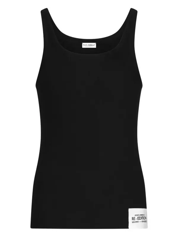Dolce & Gabbana Logo Patch Cotton Tank Top