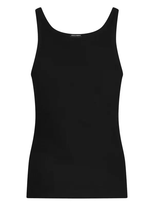 Dolce & Gabbana Logo Patch Cotton Tank Top