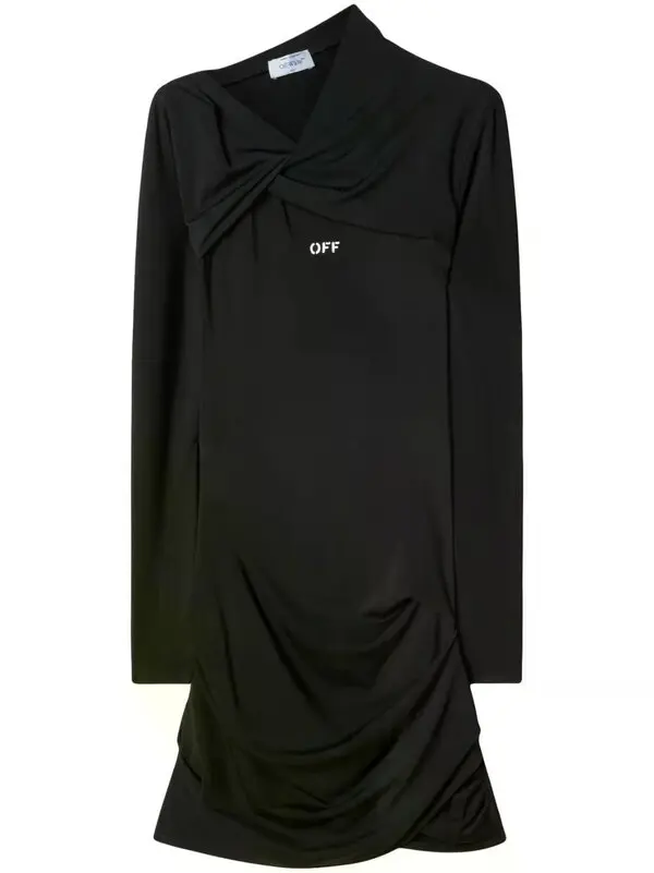 Off-White Off Stamp Twist-detail Minidress