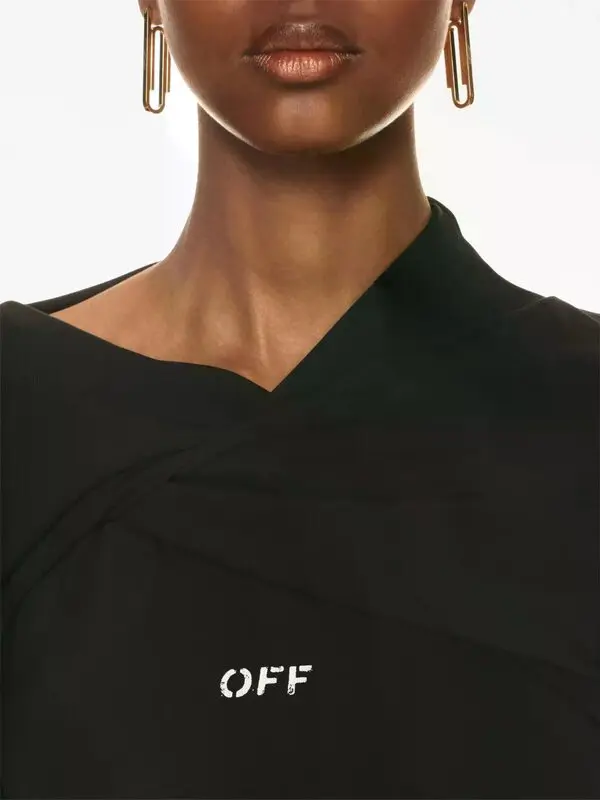 Off-White Off Stamp Twist-detail Minidress