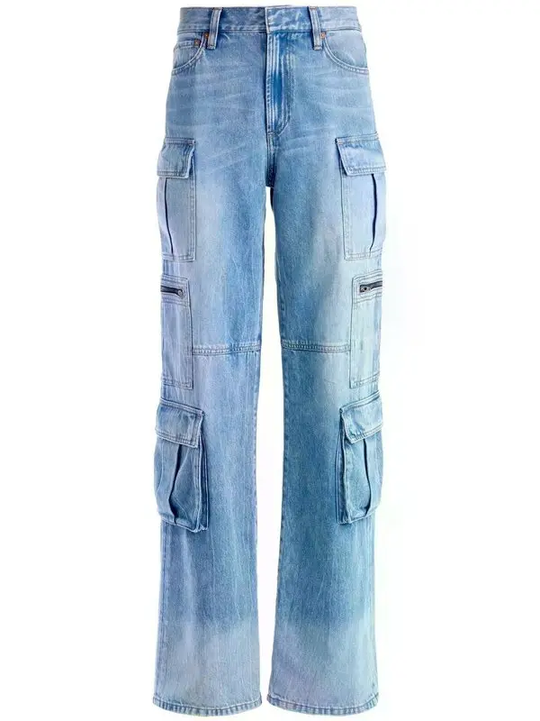 Alice + Olivia Cay Baggy Denim Cargo Trousers