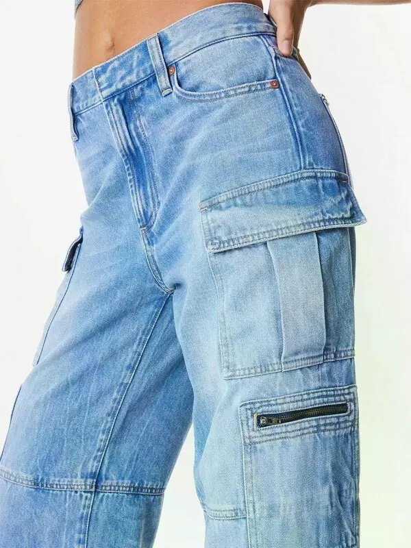 Alice + Olivia Cay Baggy Denim Cargo Trousers