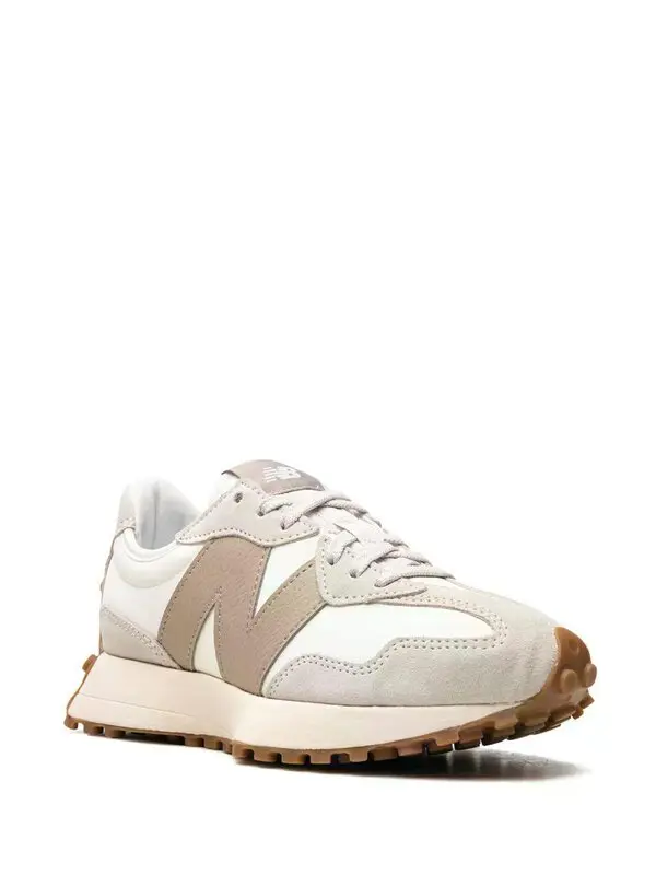 NEW BALANCE 327 Beige Leather & Suede Sneakers - Neutrals