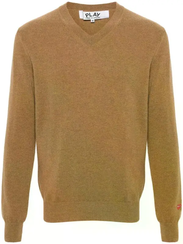 Play Comme Des Garcon Logo-appliqué Wool Jumper