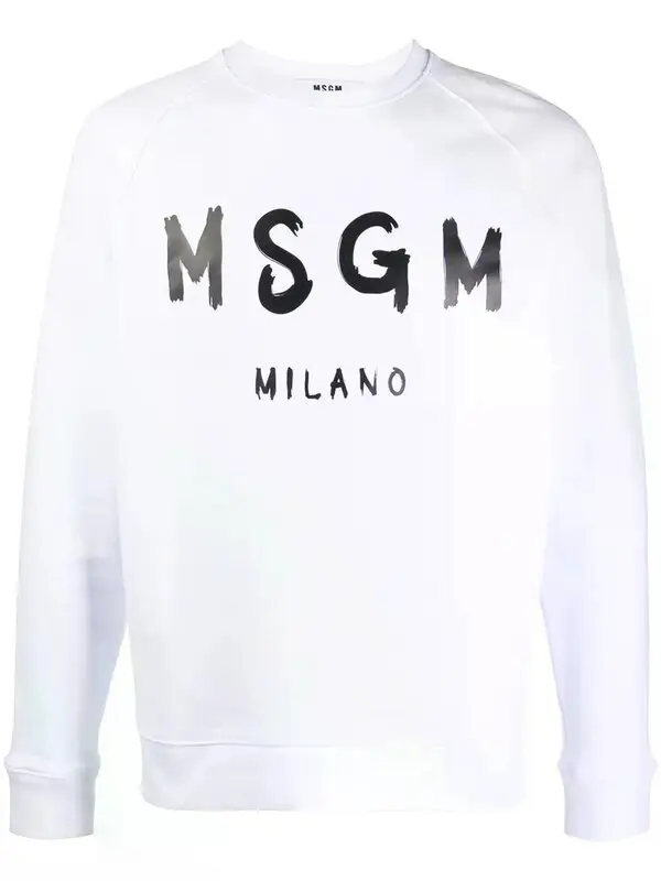 MSGM Printed Logo Sweatshirt - White