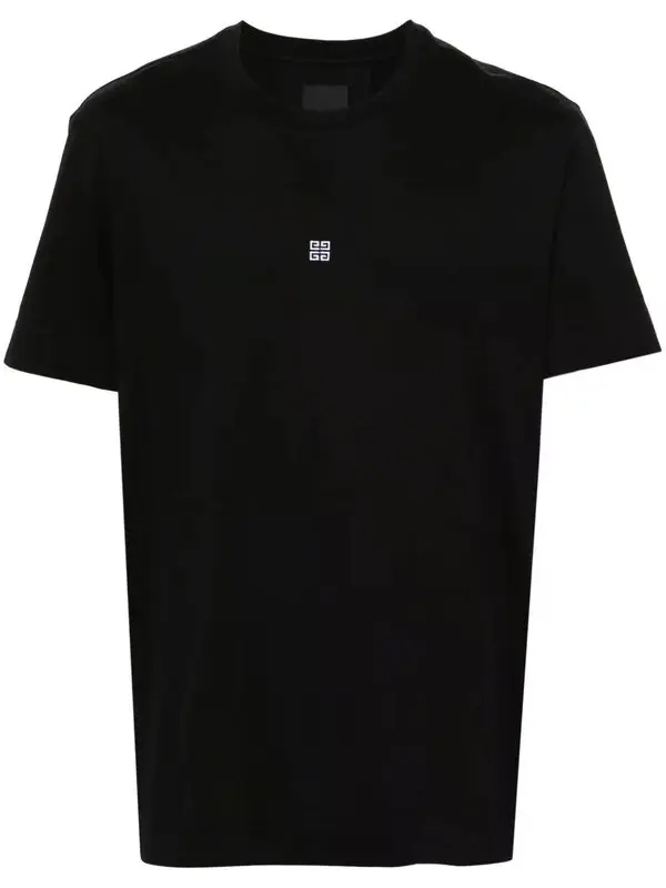 Givenchy 4g-embroidered Cotton T-shirt - Black