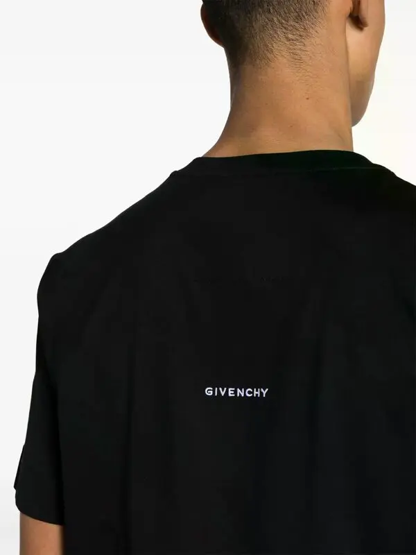 Givenchy 4g-embroidered Cotton T-shirt - Black